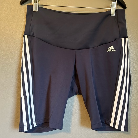 adidas | Shorts | Nwt Adidas Sz X Aeroready Navy Bluewhite High Rise ...